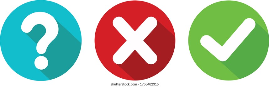 Check Mark Cross Exclamation Icons Vector Stock Vector (Royalty Free ...
