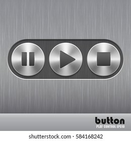 Set Round Metal Button Brushed Texture Stock Vector (Royalty Free ...