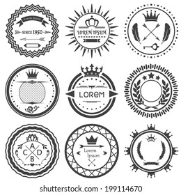 Set Round Retro Labels Stock Vector (Royalty Free) 199114670 | Shutterstock