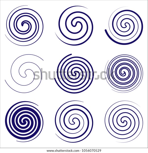 Set Round Spiral Simple Abstract Vector Stock Vector (Royalty Free ...