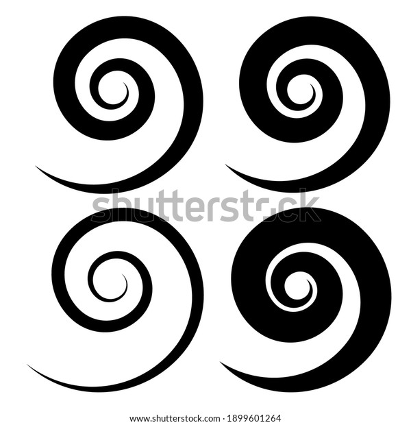 Set Round Swirl Isolated Icon Vintage Stock Vector (Royalty Free ...