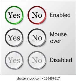 Set Round Yes No Stickers Peeled Stock Vector (Royalty Free) 166489817 ...