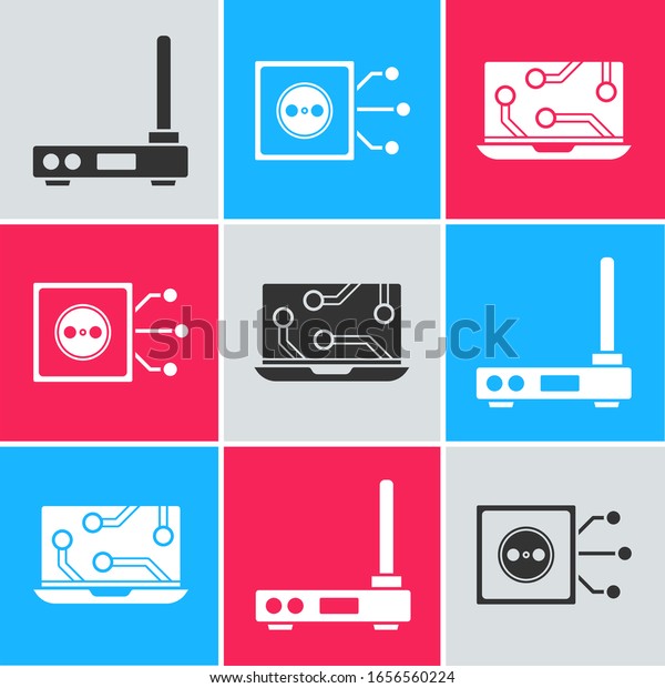Set Router Wifi Signal Remote Control Stock Vector (Royalty Free ...