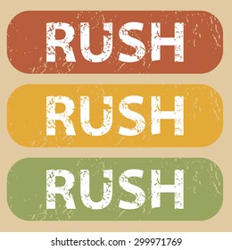 Set Rubber Stamps Word Rush On Stock Vector (Royalty Free) 299971769 ...