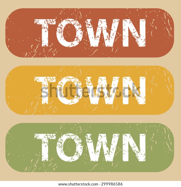 Set Rubber Stamps Word Town On Stock Vector (Royalty Free) 299986586 ...