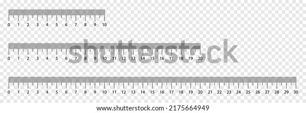 Set Ruler Scales Measuring Tool Ruler Stock Vector (Royalty Free ...