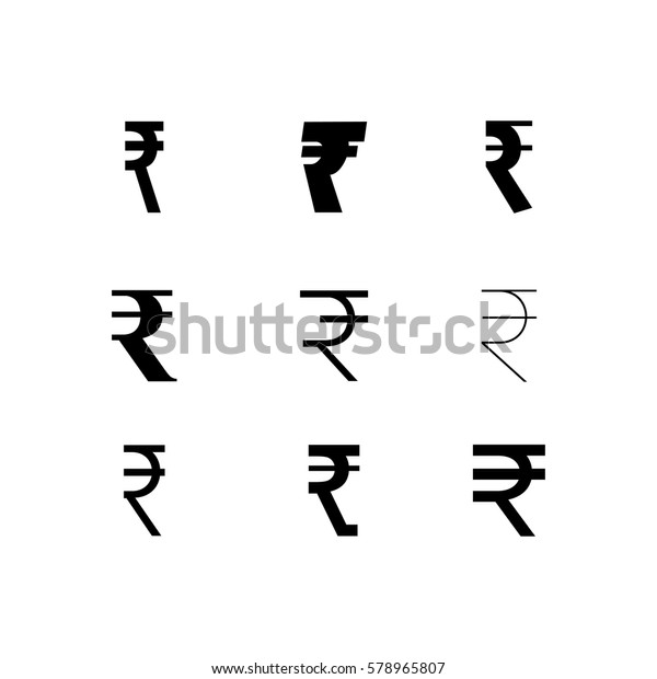 Set Rupee Symbols Different Styles Fonts Stock Vector (Royalty Free ...