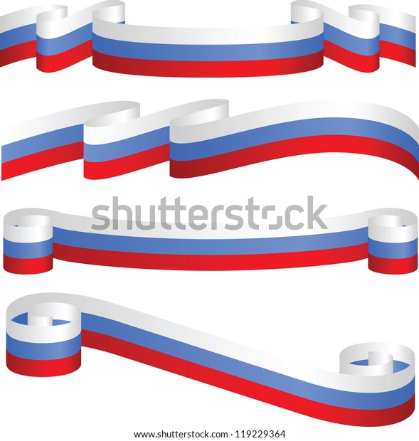 Set Russian Ribbons Flag Colors Vector Stock Vector (Royalty Free ...
