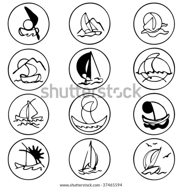 Set Sailing Symbols Stock Vector (Royalty Free) 37465594 | Shutterstock