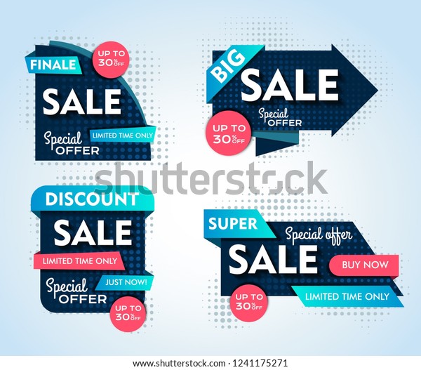 Set Sale Banners Design Vector Illustration Stock Vector (Royalty Free ...