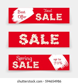 Set Sale Banners Website Headers Discounts Stock Vector (Royalty Free ...