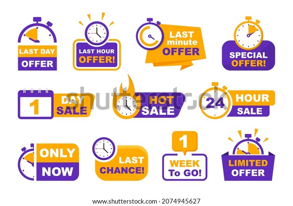 Set Sale Countdown Badges Sale Timer Stock Vector (Royalty Free ...