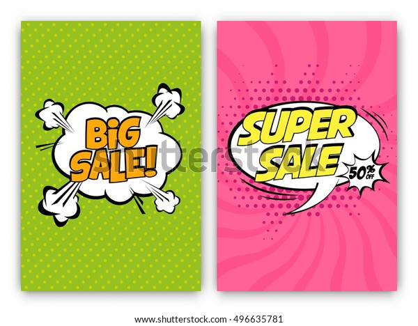 Set Sale Vector Designs Cartoon Comic Stock Vector (Royalty Free ...