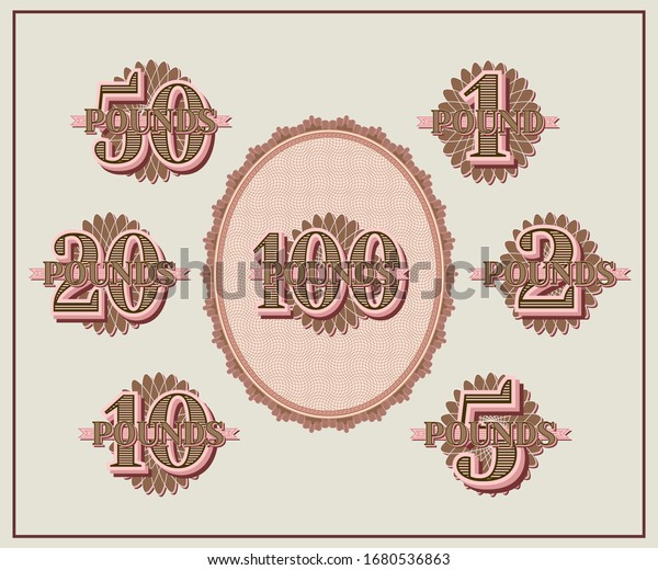 Set Samples Face Values 1 100 Stock Vector (Royalty Free) 1680536863 ...
