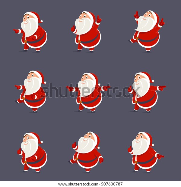 Set Santa Claus Pointing His Finger Stock Vector (Royalty Free) 507600787