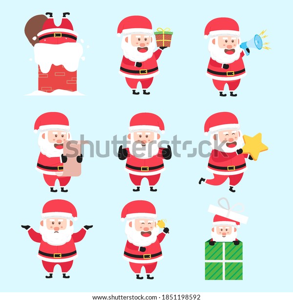 Set Santa Clause Christmas Activity Character Stock Vector (Royalty ...