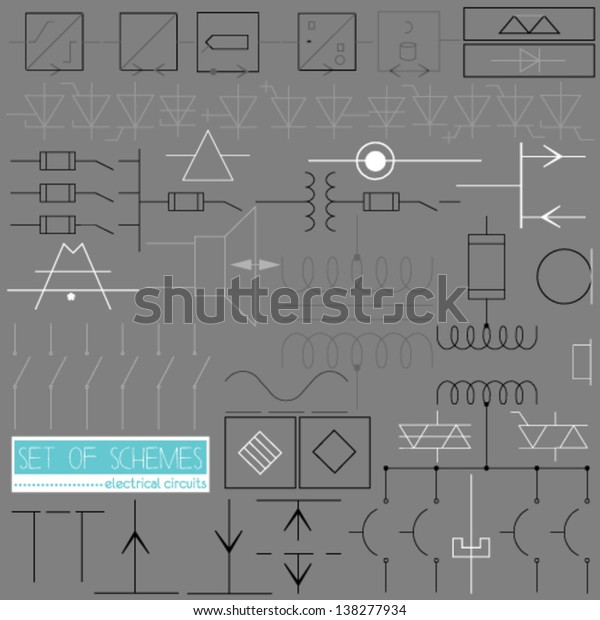 Set Schemes Electric Circuits Stock Vector (Royalty Free) 138277934 ...