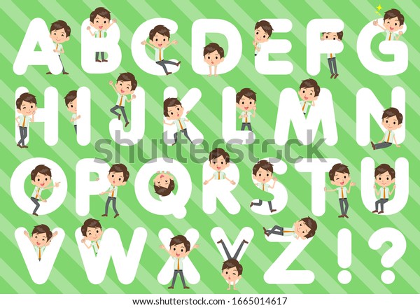 Set School Boy Designed Alphabetcharacters Fun: เวกเตอร์สต็อก (ปลอดค่า ...