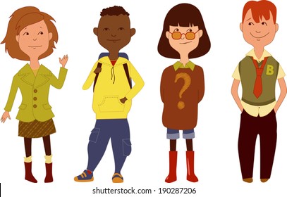 Set School Children Characters 스톡 일러스트 190528211 | Shutterstock