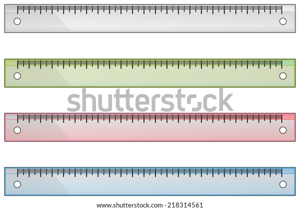 Set School Rulers On White Clear Stock Vector (Royalty Free) 218314561