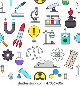 Set Science Colorful Pattern Icons Stock Vector (Royalty Free ...