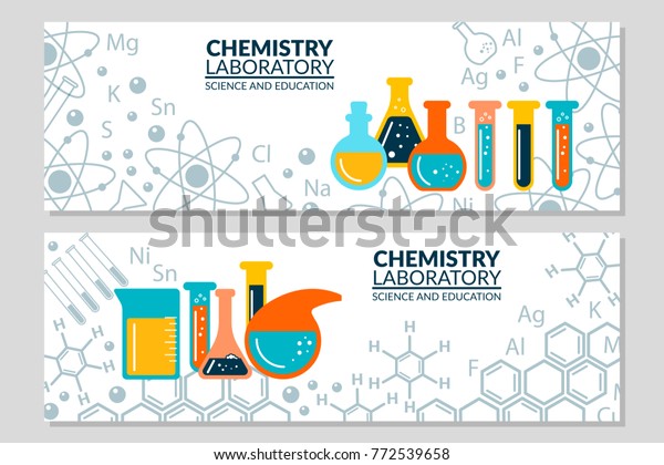 Set Scientific Laboratory Research Banners Vector Stock Vector (Royalty ...
