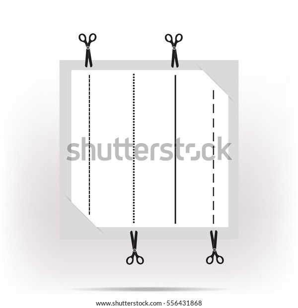 Set Scissors Cutting Paper By Different Stock Vector (Royalty Free ...