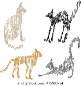 Set Scramble Cats Stock Vector (Royalty Free) 475383754 | Shutterstock