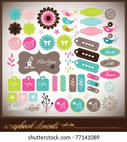 Set Scrap Book Sticker Collection Stock Vector (Royalty Free) 77141089 ...