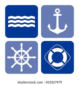 Set Sea Icons Vector Illustration Stock Vector (Royalty Free) 453327979 ...