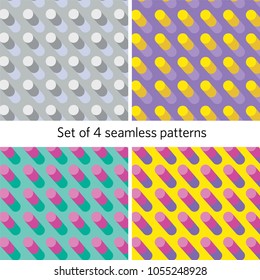 Set Seamless Patterns 3d Cylinders Fabric Stock Vector (Royalty Free ...