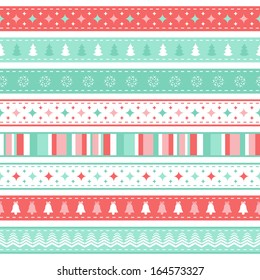 Set Seamless Ribbons Winter Holidays Stock Vector (Royalty Free ...