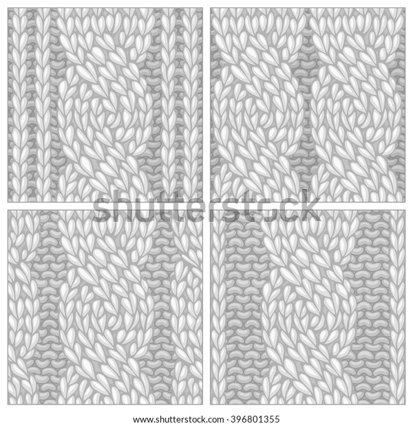 Set Seamless Sixstitch Cable Stitch Patterns Stock Vector (Royalty Free ...