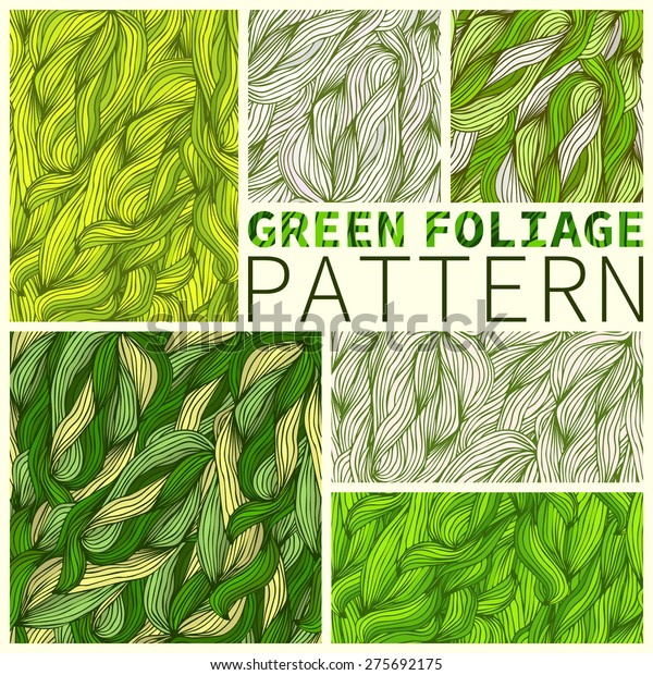 Set Seamless Textures Green Foliage Stock Vector (Royalty Free ...