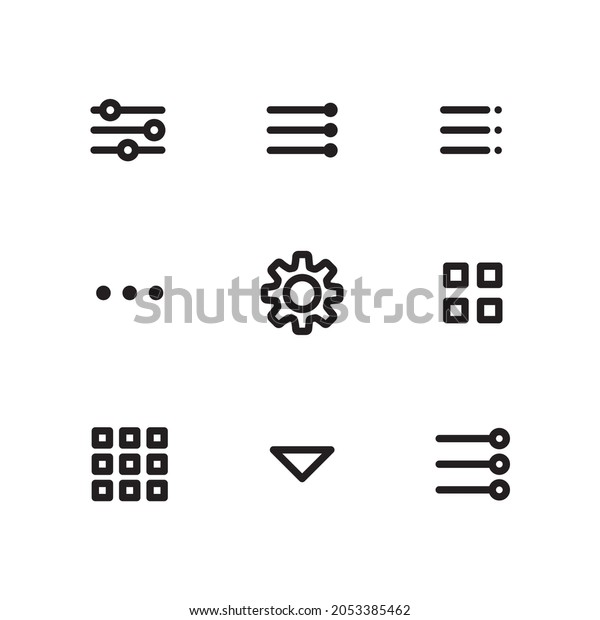 Set Settings Hamburger Menu Icons Contains Stock Vector (Royalty Free ...