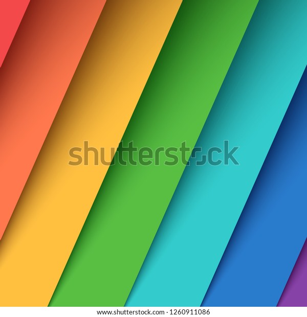 Set Seven Color Paper Rainbow Vectorr Stock Vector (Royalty Free ...