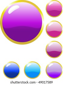 Set Seven Shiny Round Colored Web Stock Vector (Royalty Free) 49017589 ...