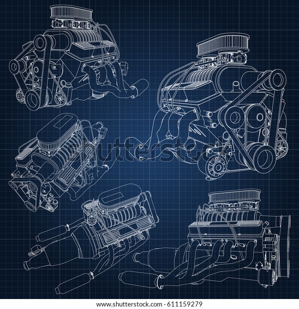 7,911 Car Engine Blueprint Images, Stock Photos & Vectors | Shutterstock