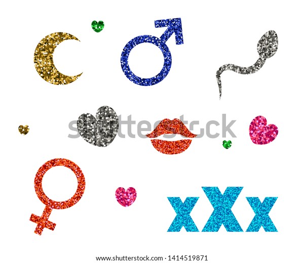 Set Sexy Icons Vector Illustration Sequins Stock Vector Royalty Free
