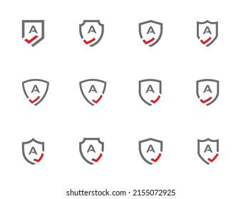 Set Shield Logo Concept Sign Icon Stock Vector (Royalty Free ...