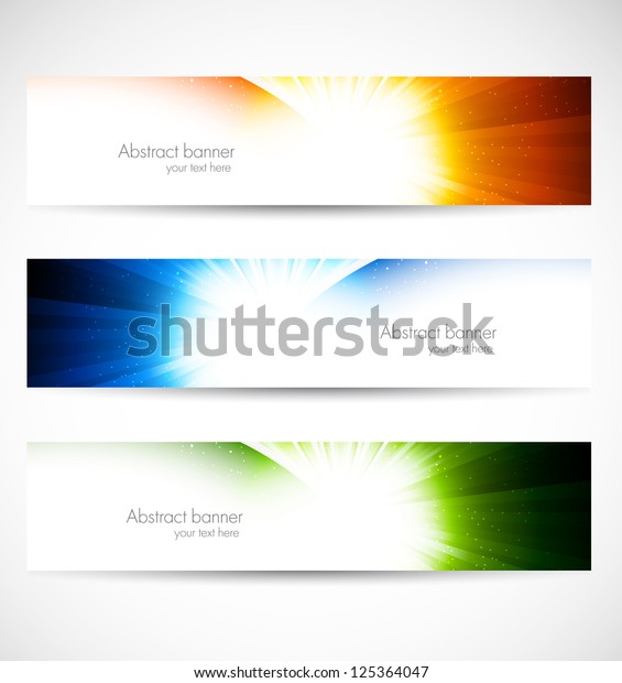 Set Shiny Banners Abstract Illustration Stock Vector (Royalty Free ...