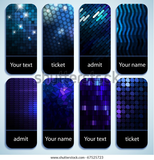 Set Shiny Mosaic Tickets Space Your Stock Vector (Royalty Free ...