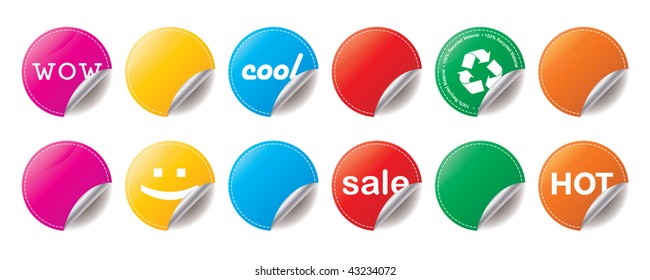 Set Shiny Peeling Stickers Stock Vector (Royalty Free) 43234072 ...