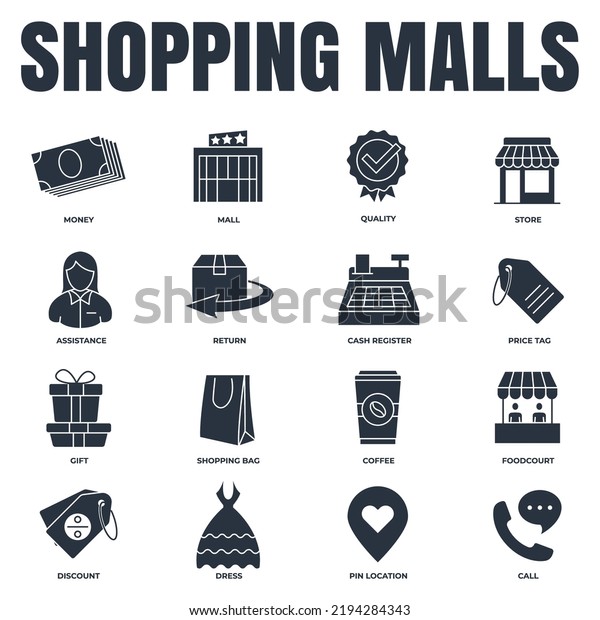 Set Shopping Malls Icon Logo Vector: เวกเตอร์สต็อก (ปลอดค่าลิขสิทธิ์ ...