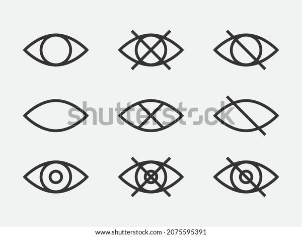 Set Show Password Icon Eye Symbol Stock Vector (Royalty Free ...