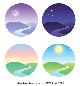 Set Showing Day Cycle No Transparencies Stock Vector (Royalty Free ...