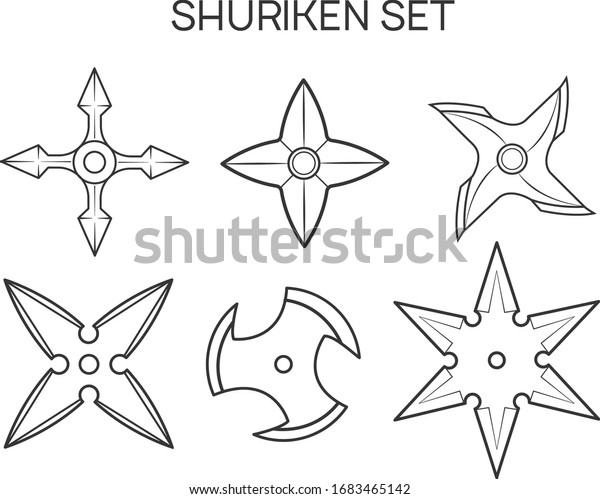 Set Shuriken Illustration Vector Stock Vector (Royalty Free) 1683465142 ...