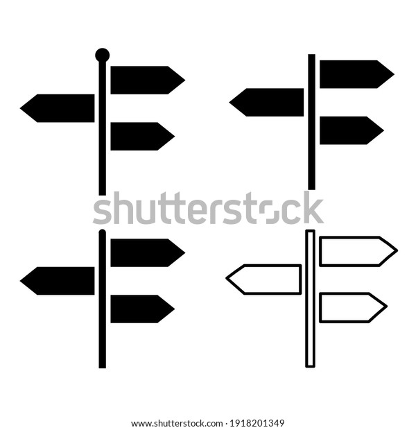 Set Signpost Street Vector Illustration Collection Stock Vector ...