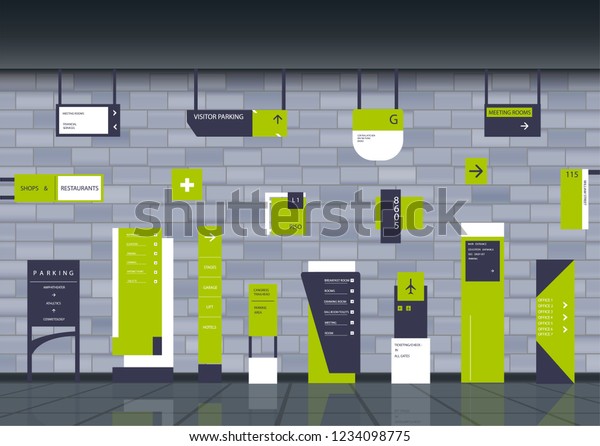 Set Signs Business Direction Wall Mount Stock Vector (Royalty Free ...