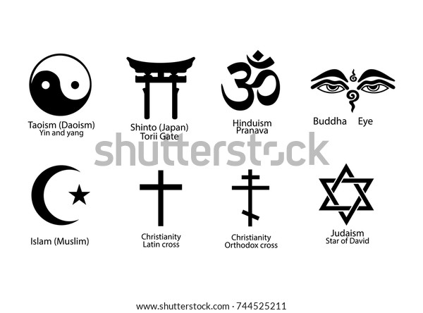 Set Signs Different Religions Explanation Set 库存矢量图（免版税）744525211 ...